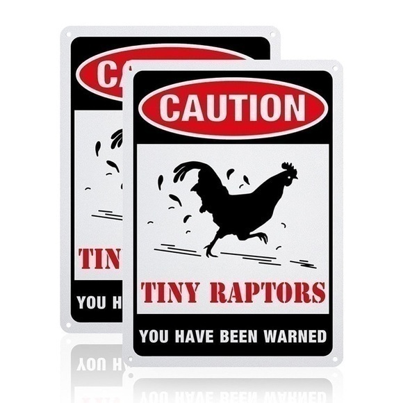 Accents | Globleland Caution Tiny Raptors Sign 7x1 Inches 40 Mil ...